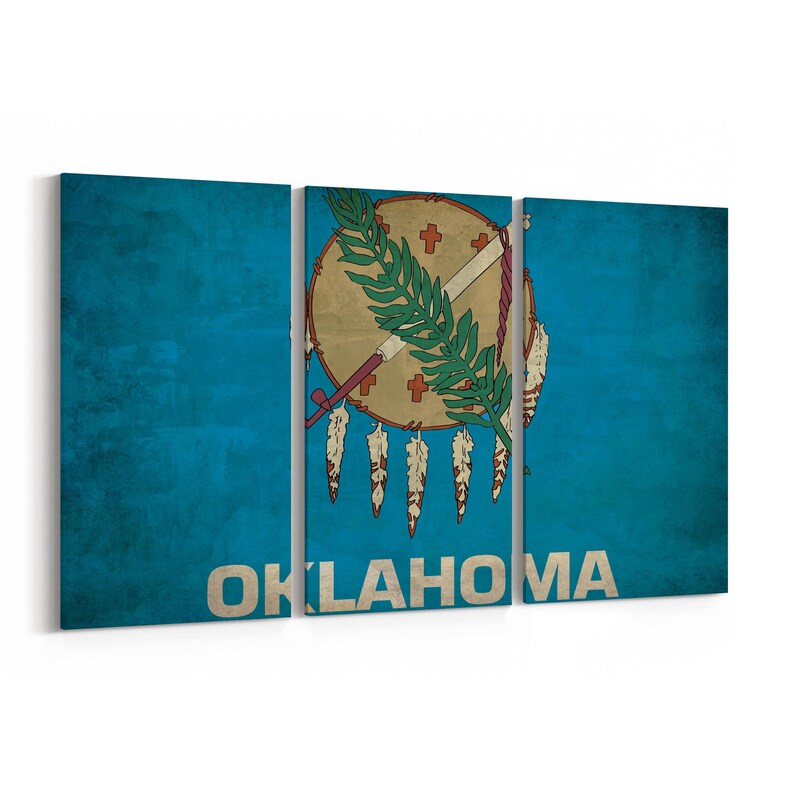 Oklahoma State Flag Canvas Print Oklahoma State Flag Wall Art | Etsy
