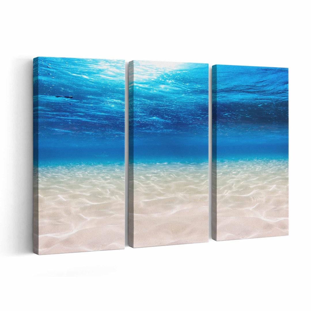 Underwater Blue Ocean Canvas Print || Underwater Blue Ocean Wall Art ...