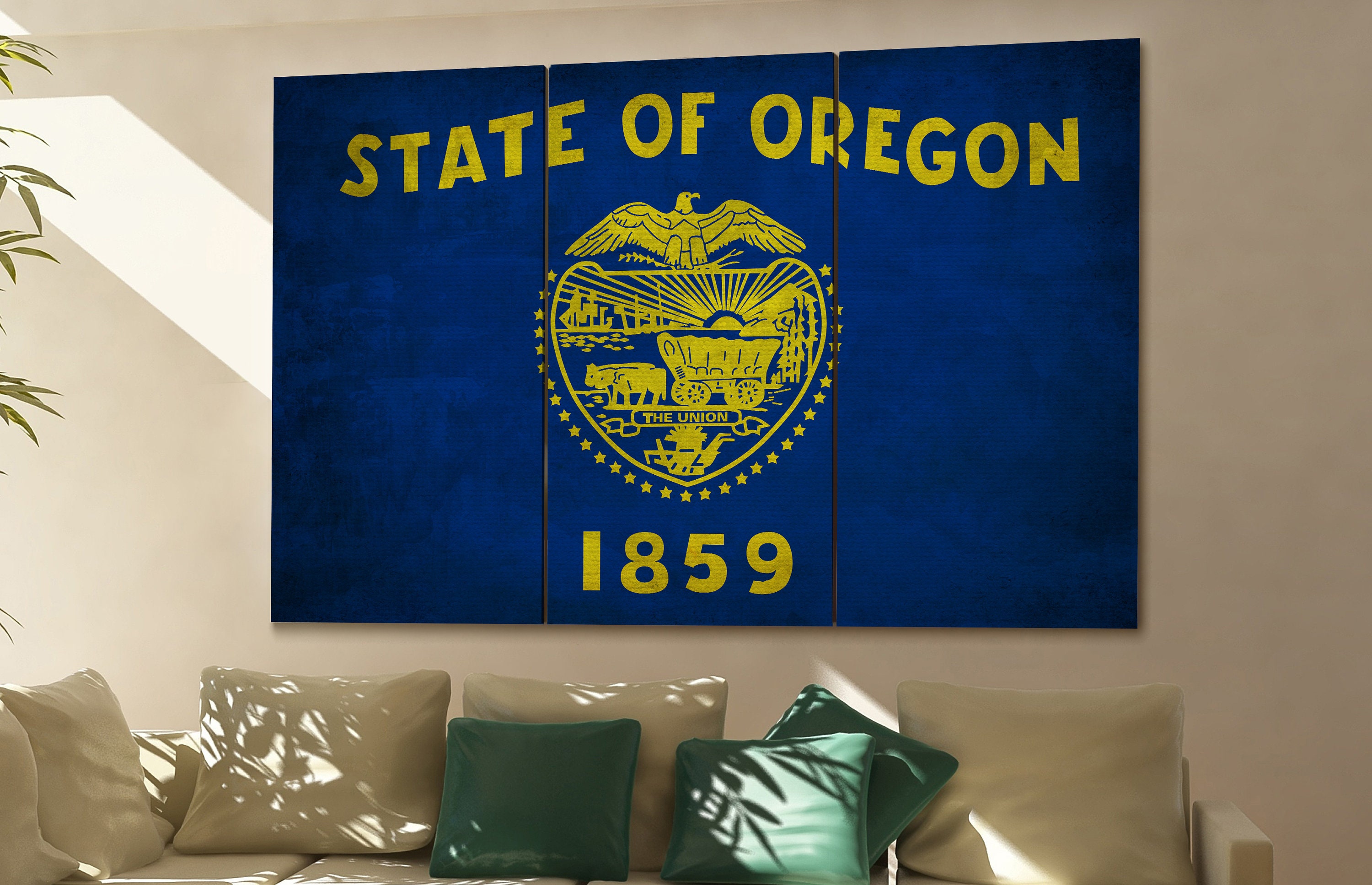 Oregon state flag Oregon flag state of Oregon Oregon wall decor Oregon ...