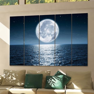Full Moon Canvas Print Full Moon Wall Art Canvas Multiple | Etsy