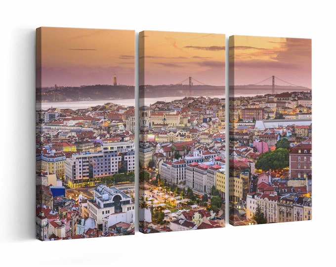 Lisbon Poster, Lisbon Skyline, Lisbon Wall Art, Lisbon Canvas, Lisbon ...