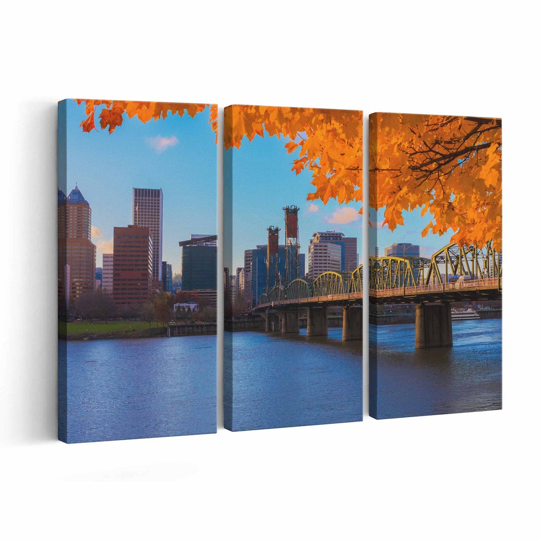 Autumn in Portland Skyline Canvas Print || Autumn in Portland Skyline ...