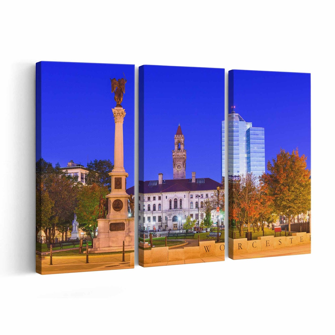 Worcester Skyline Canvas Print || Worcester Skyline Wall Art ...