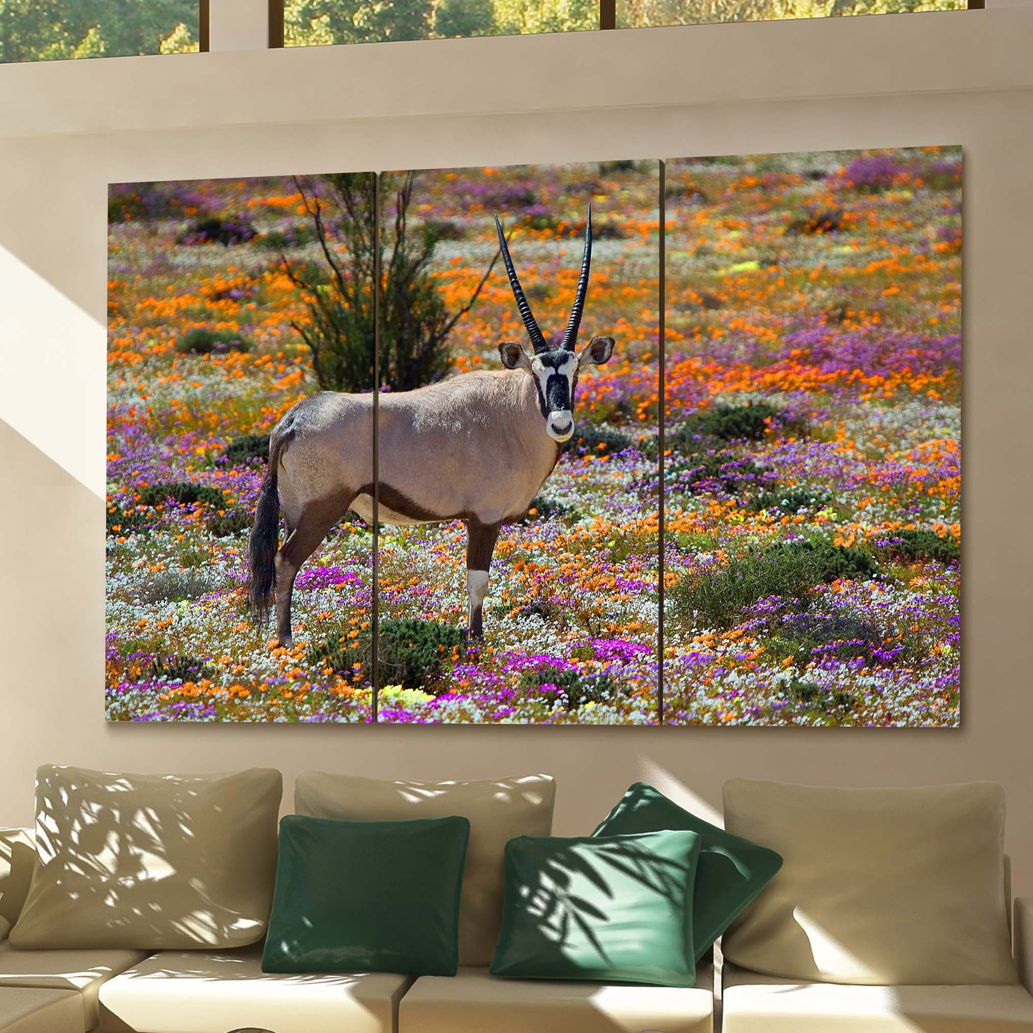 Oryx in flowers Canvas Print Oryx in flowers Wall Art Canvas | Etsy