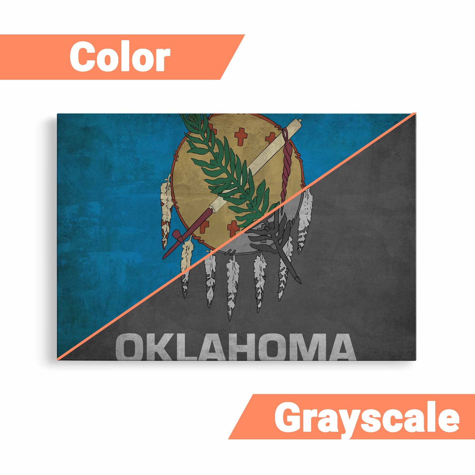 Oklahoma State Flag Canvas Print Oklahoma State Flag Wall Art - Etsy