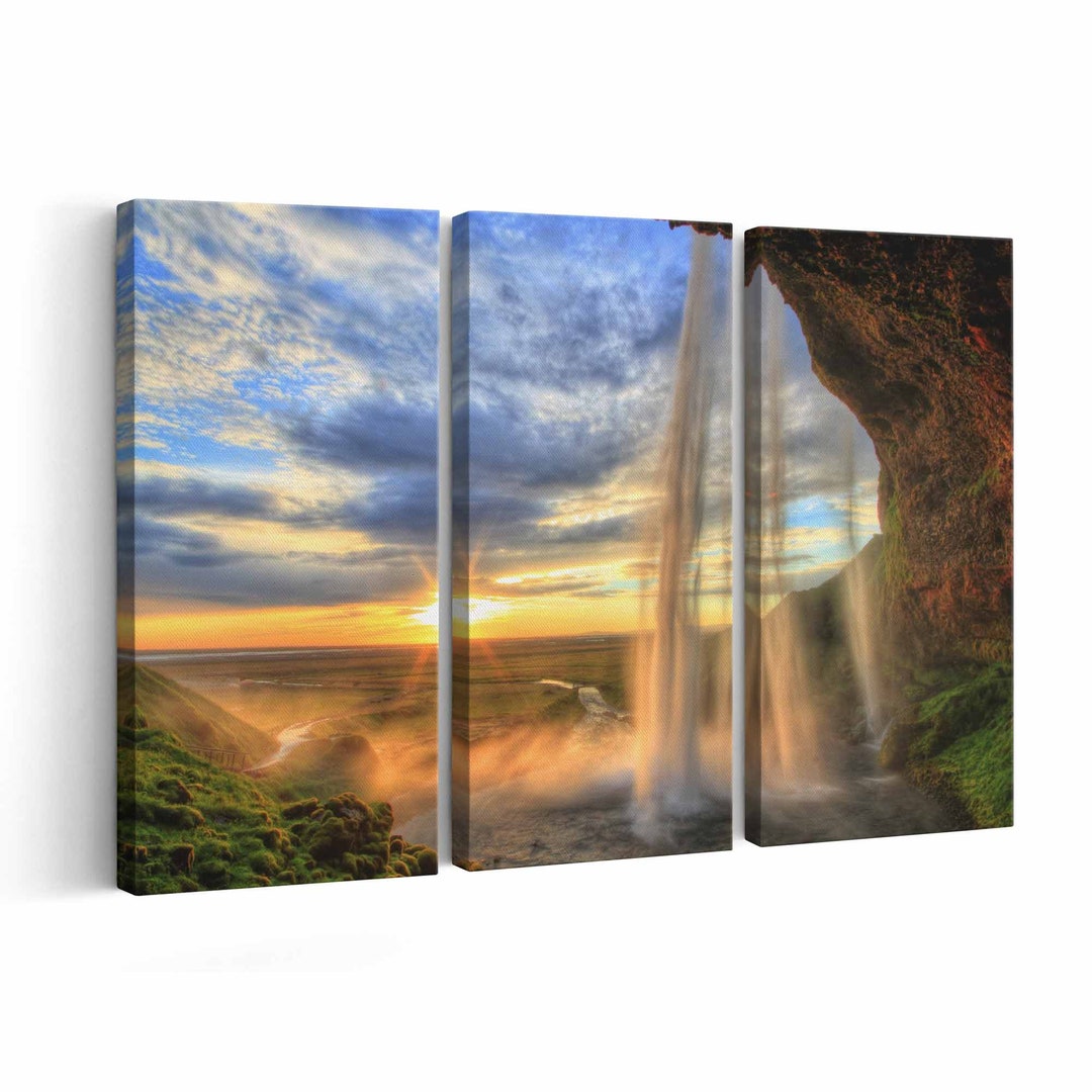 Waterfall Canvas Print || Waterfall Wall Art || Waterfall Poster ...