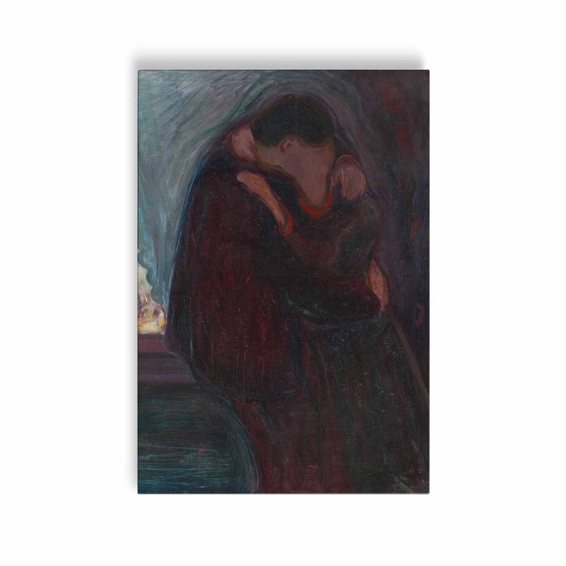 The Kiss Edvard Munch Wall Art the Kiss Canvas Print - Etsy