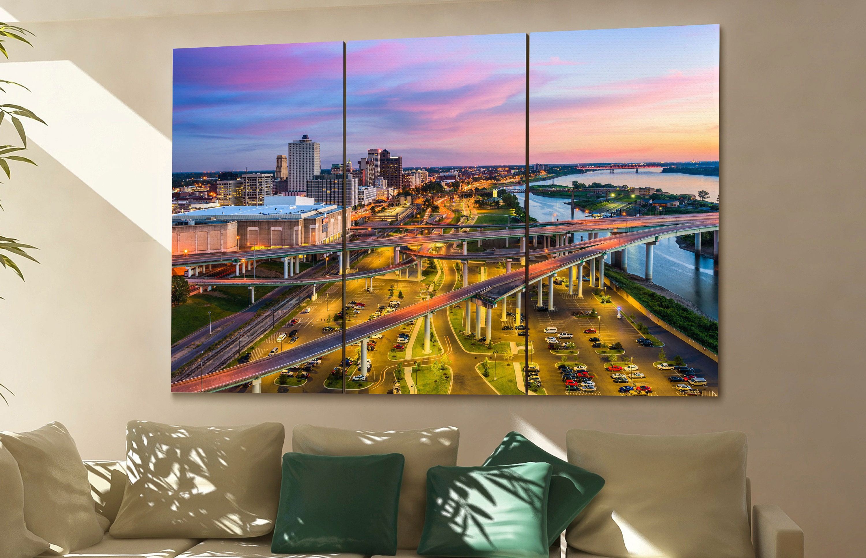 Memphis Skyline Memphis Wall Art Memphis City Memphis Art Etsy