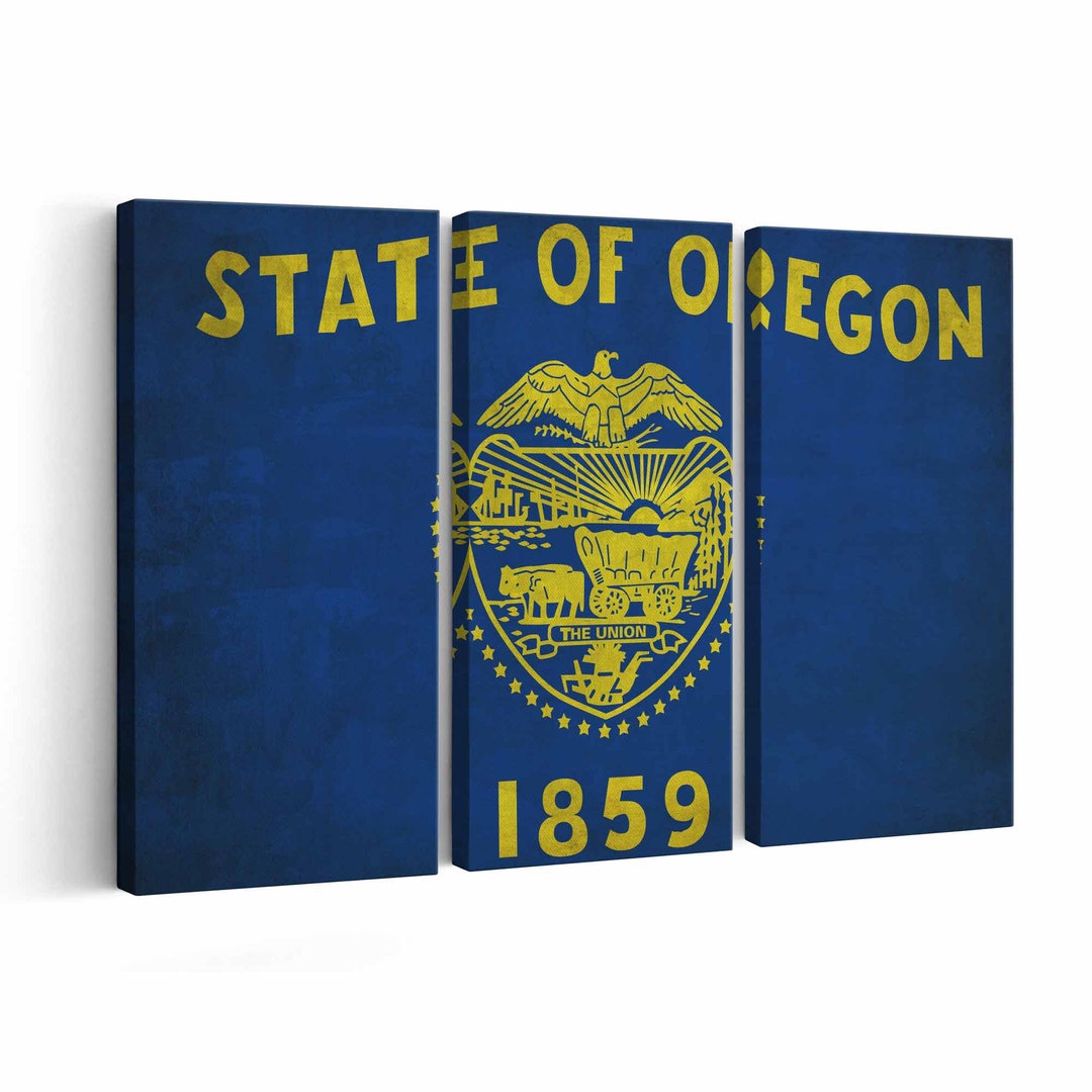 Oregon State Flag Canvas Print || Oregon State Flag Wall Art || Oregon ...