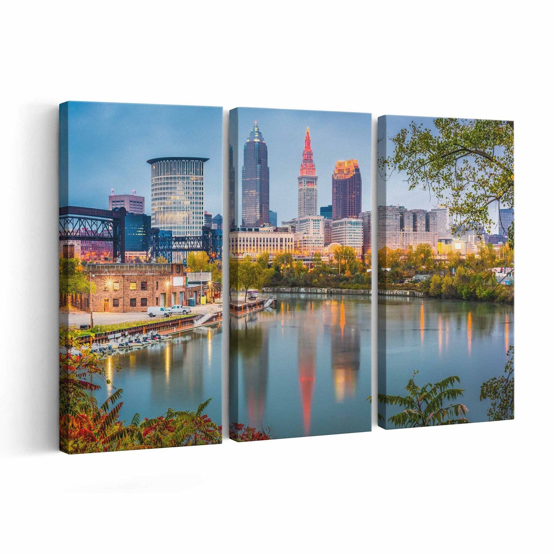 Cleveland Skyline Canvas Print || Cleveland Skyline Wall Art ...
