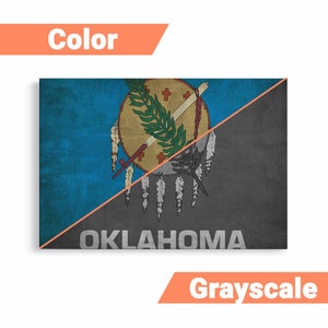 Oklahoma State Flag Canvas Print || Oklahoma State Flag Wall Art ...