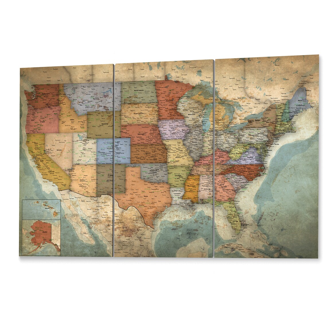 USA Push Pin Travel Map Vintage Personalized USA Map Old - Etsy