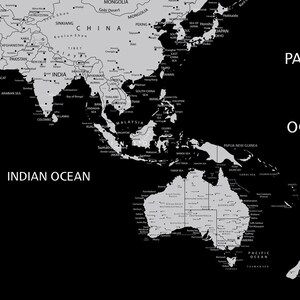 Black Push Pin World Map Personalized World Map Black Push Pin - Etsy