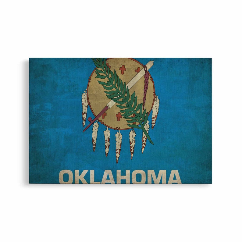 Oklahoma State Flag Canvas Print Oklahoma State Flag Wall Art - Etsy
