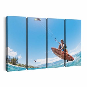 Kite Surfing Canvas Print || Kite Surfing Wall Art || Kite Surfing ...