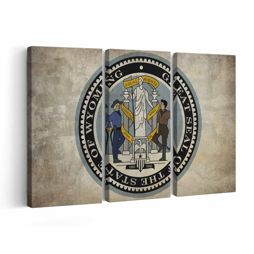 Wyoming State Seal Canvas Print || Wyoming State Seal Wall Art ...