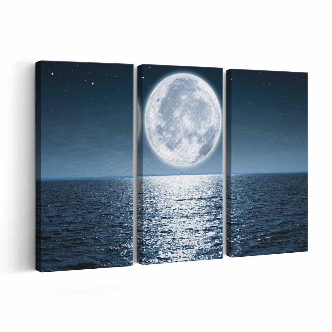 Full Moon Canvas Print || Full Moon Wall Art || Full Moon Poster ...