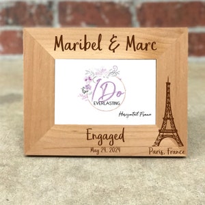 Personalized Paris Engagement Picture Frame, Custom Engagement Keepsake ...