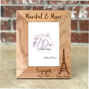 Personalized Paris Engagement Picture Frame, Custom Engagement Keepsake ...