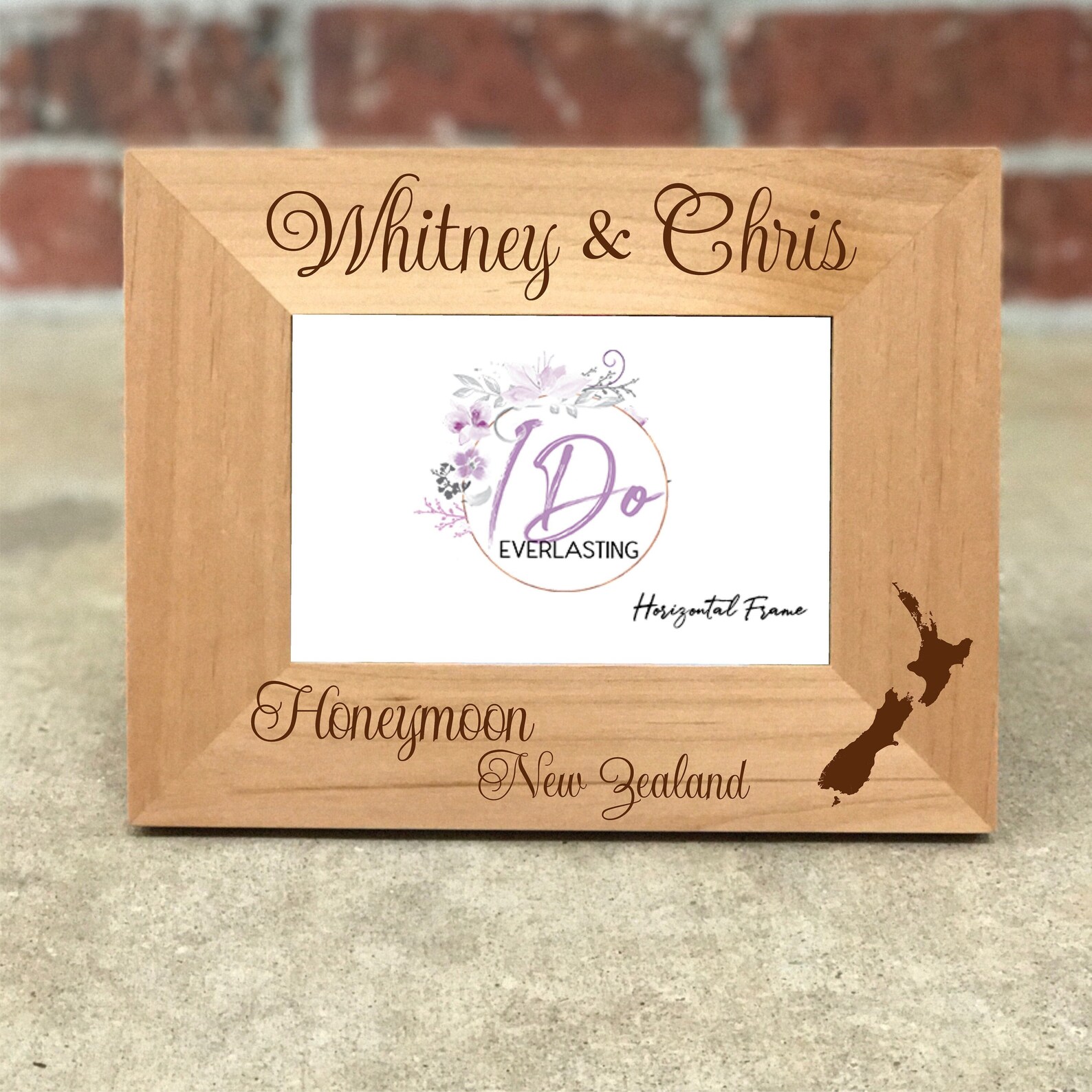 New Zealand Honeymoon Picture Frame, New Zealand Wedding Gift, Wedding ...