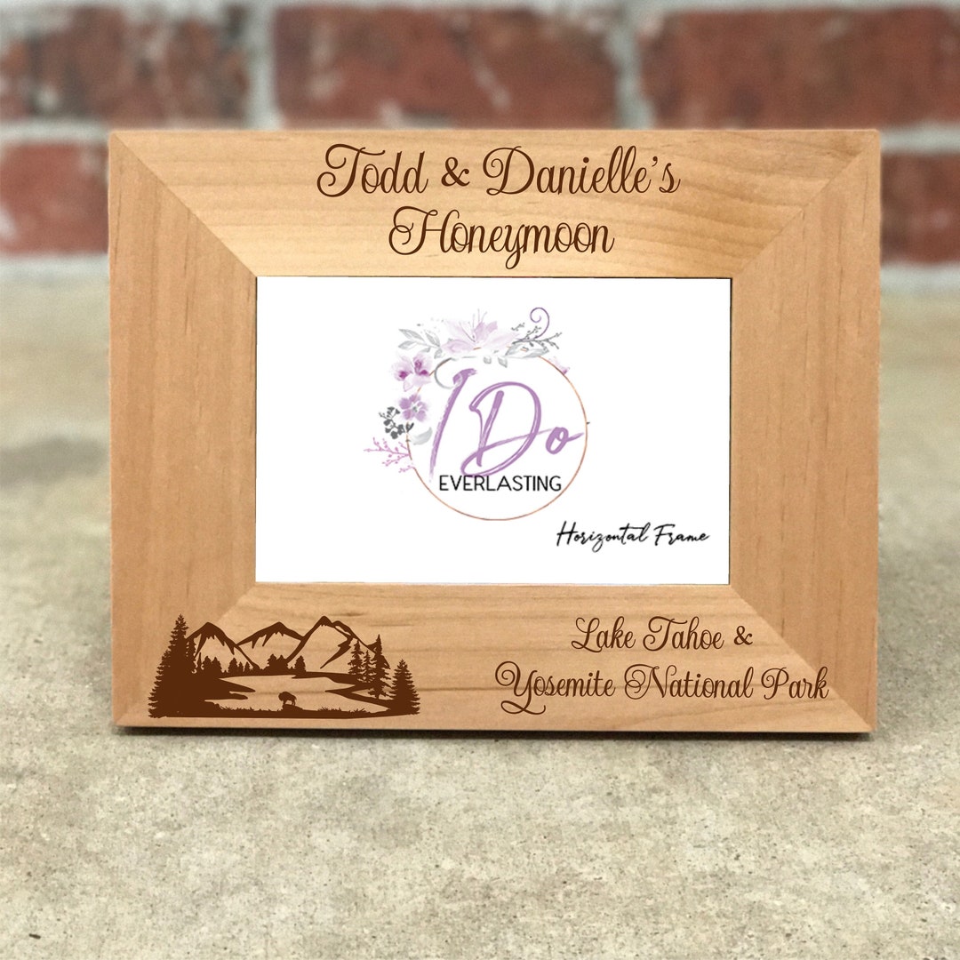Lake Tahoe Honeymoon Picture Frame, Yosemite Wedding Gift, Mountain ...