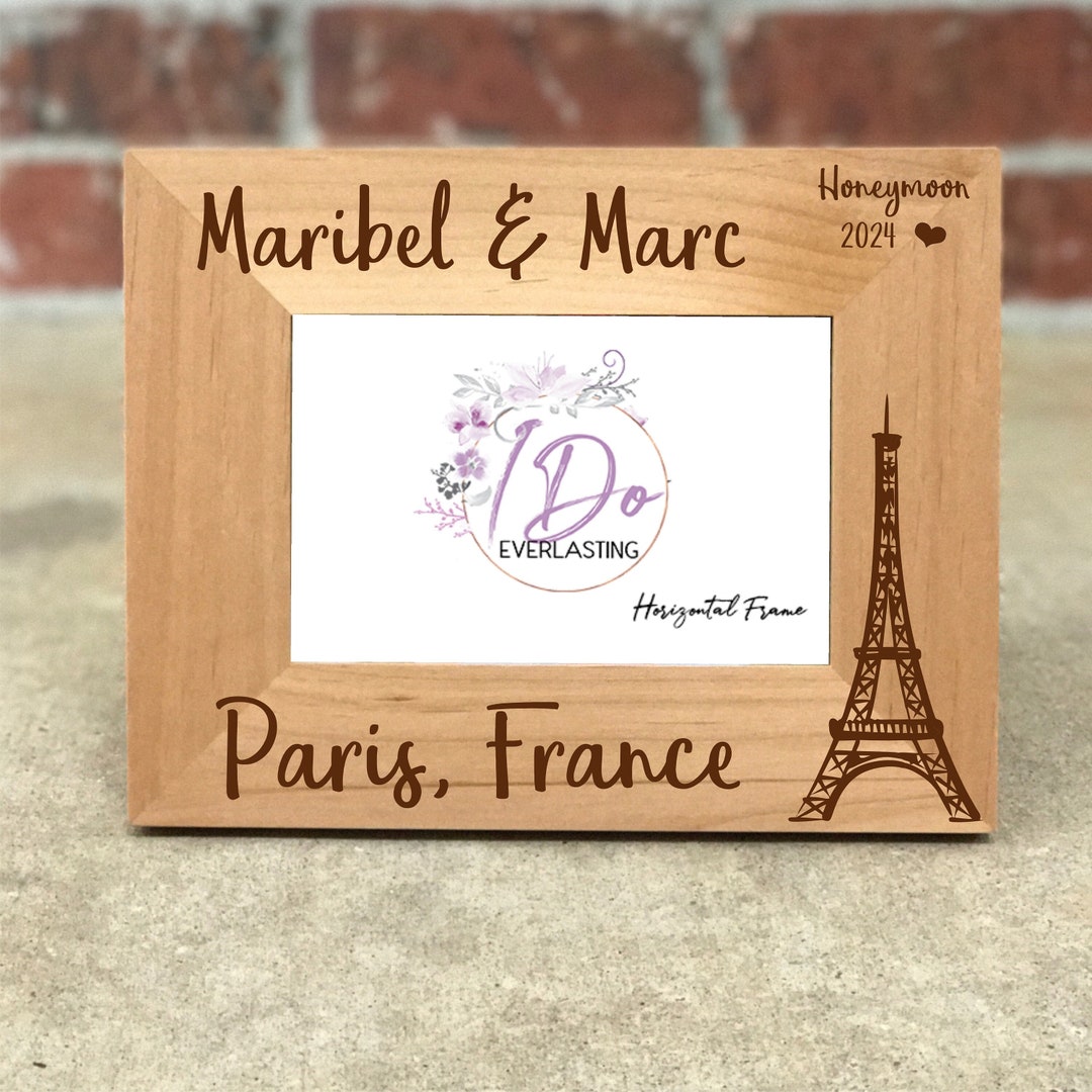 Personalized Paris Honeymoon Picture Frame, Custom Wedding Gift ...