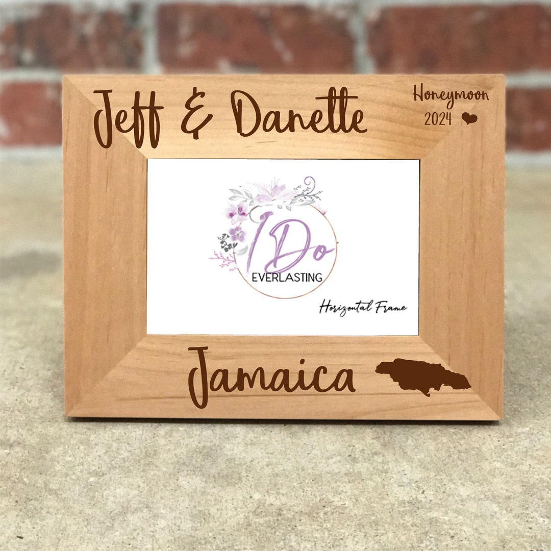 Personalized Jamaica Honeymoon Picture Frame, Custom Wedding Gift ...