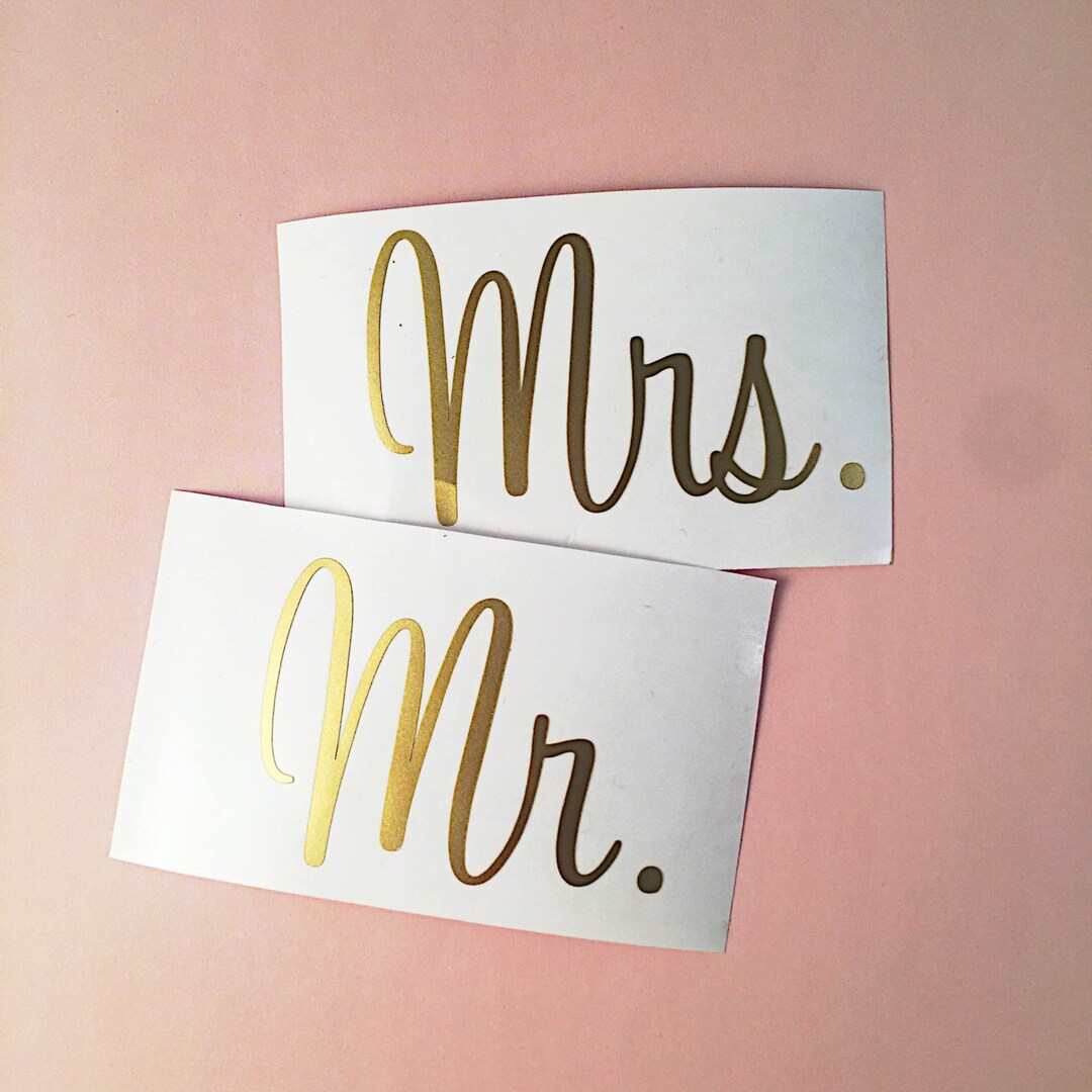 Mr & Mrs Decal Stickers - Wedding Wine Glass Decals - Mrs and Mr ...