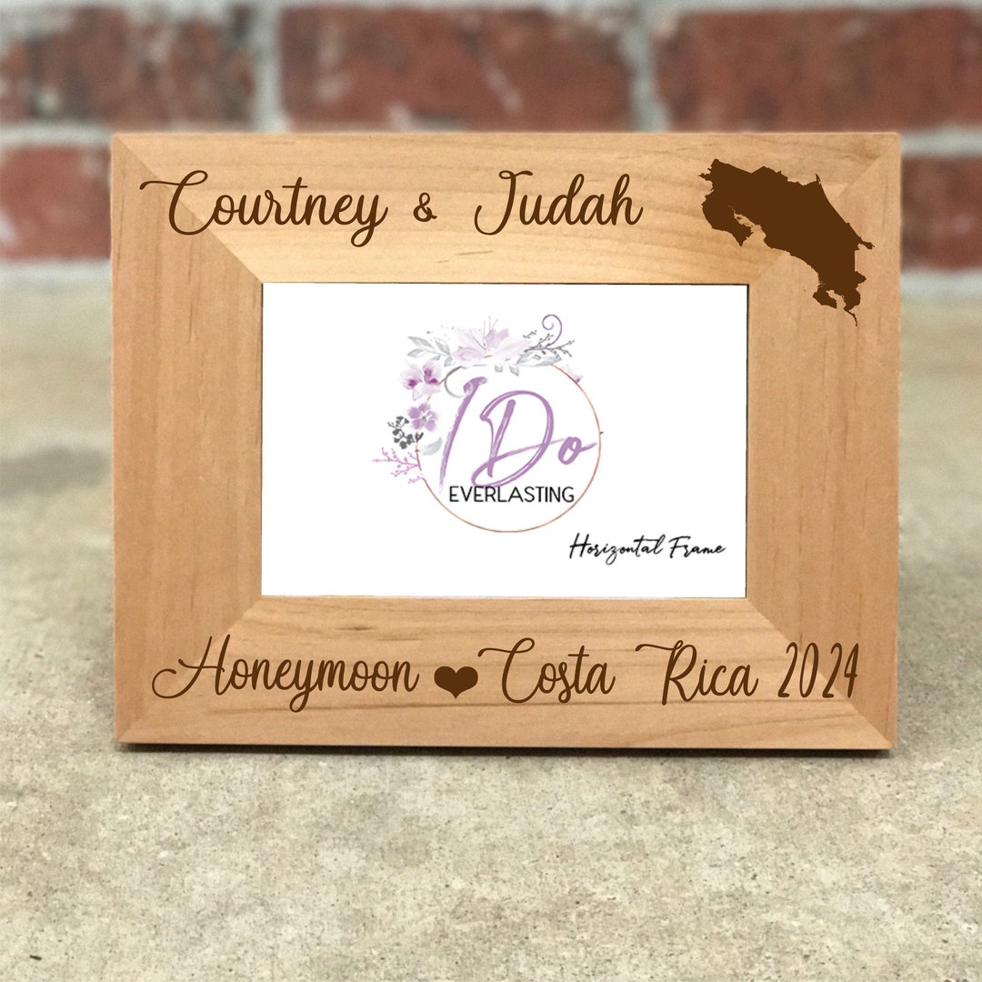 Personalized Costa Rica Honeymoon Picture Frame, Custom Engraved ...