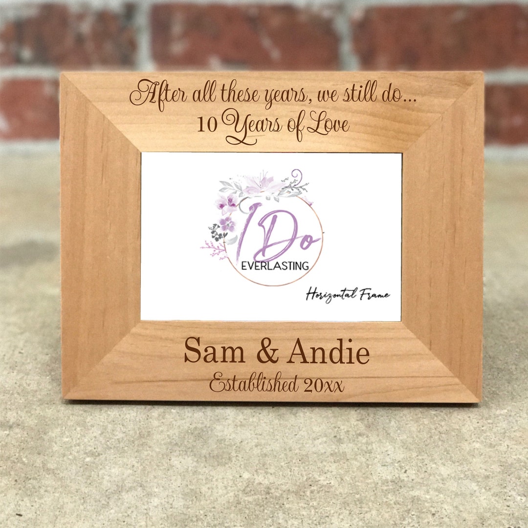 Personalized 10th Anniversary Picture Frame, 10th Anniversary, Custom ...