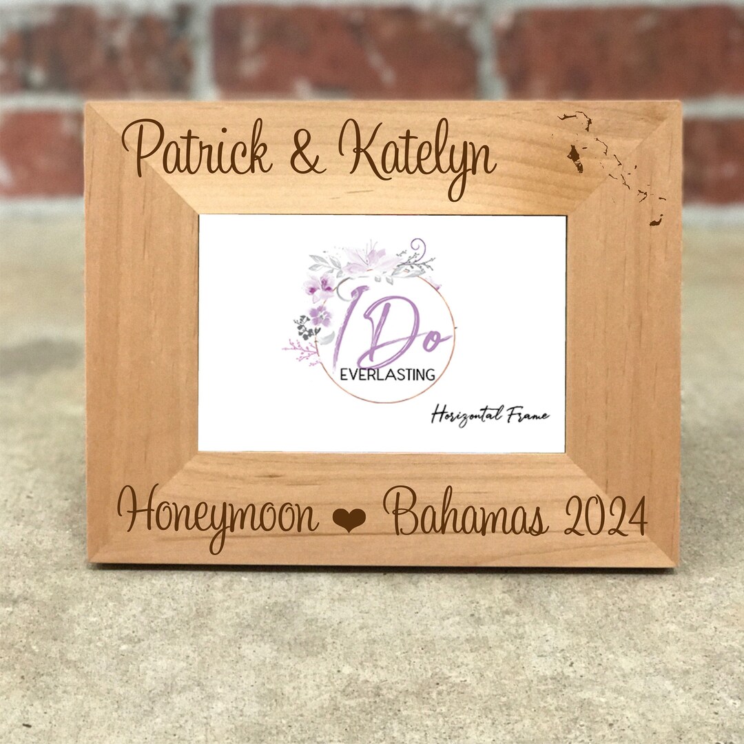 Personalized Bahamas Honeymoon Picture Frame, Custom Wedding Gift ...