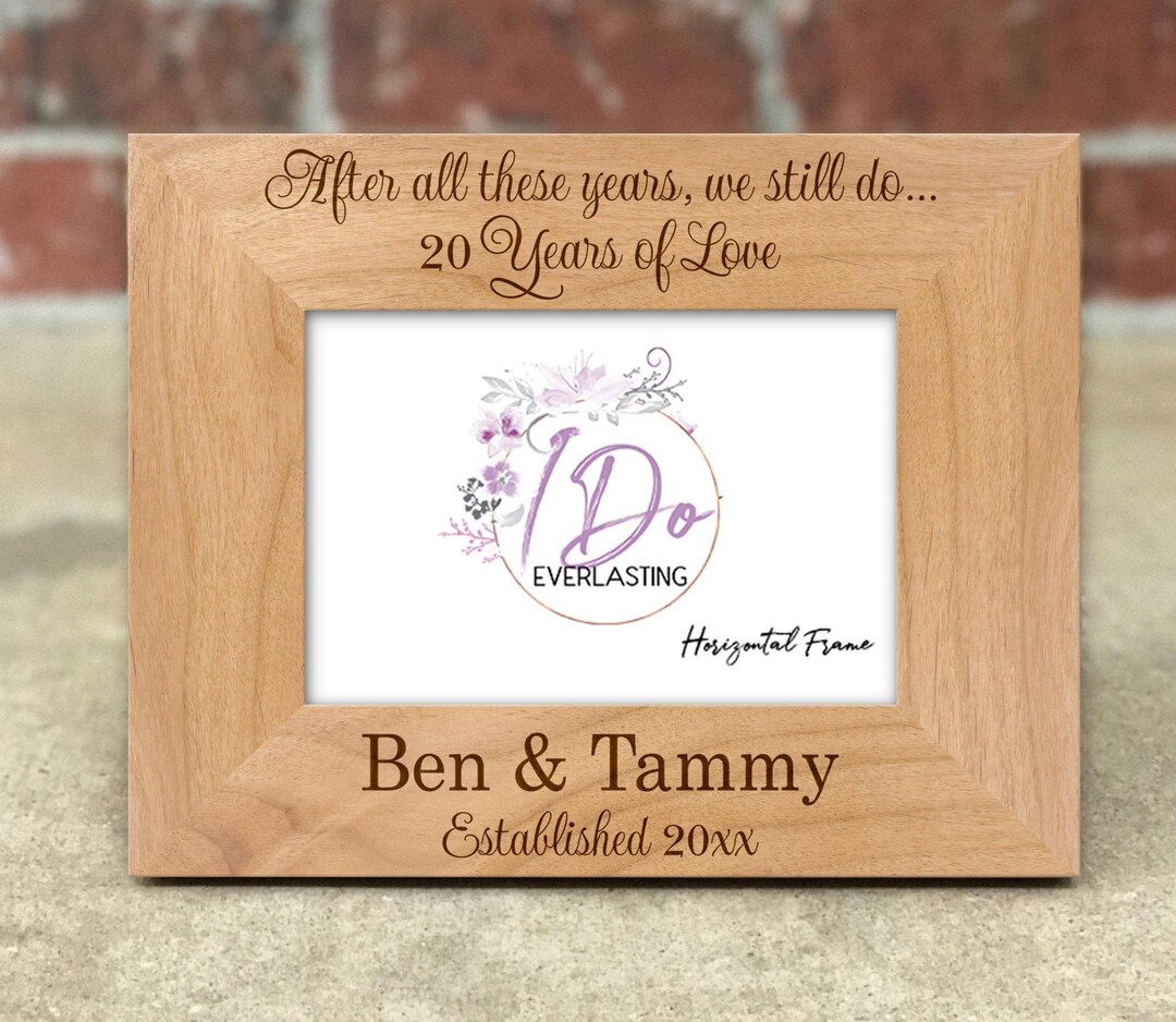Personalized 20th Anniversary Picture Frame, 20th Anniversary, Custom ...