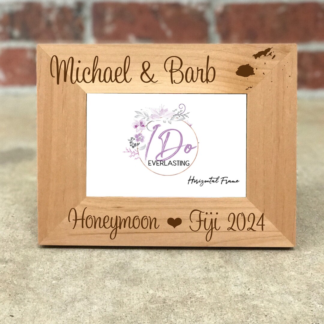 Personalized Fiji Honeymoon Picture Frame, Custom Wedding Gift, Wedding ...