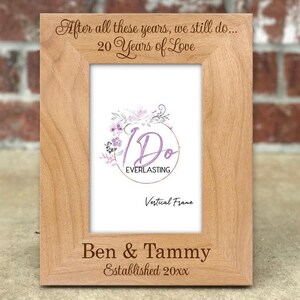 Personalized 20th Anniversary Picture Frame, 20th Anniversary, Custom ...
