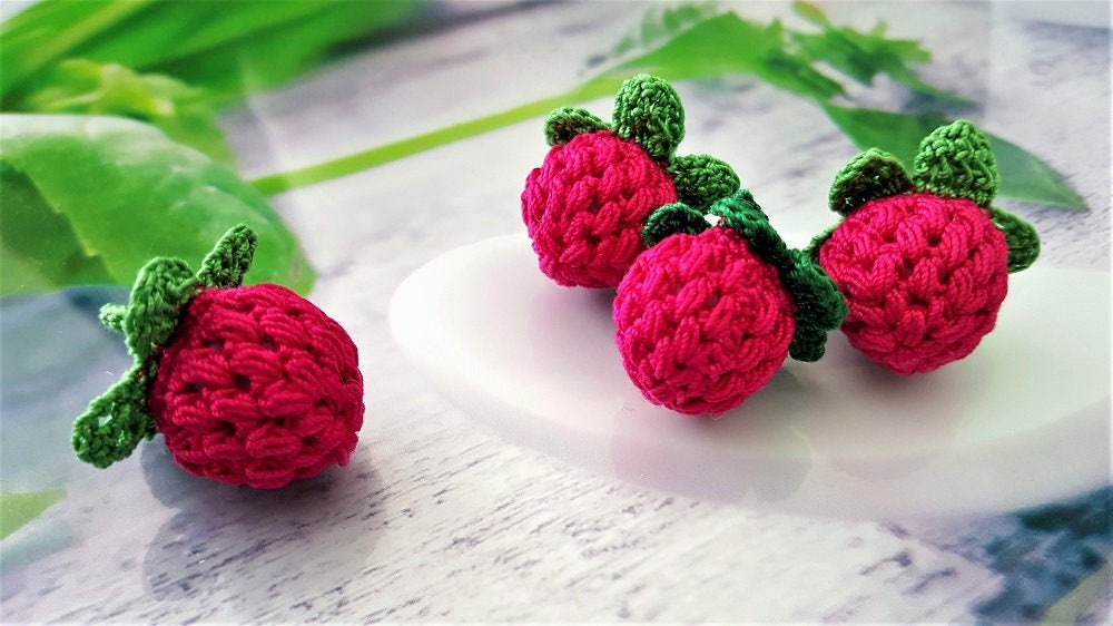 Play Food for Kids 4pcs Crochet Raspberry Kids Sensory Toy | Etsy