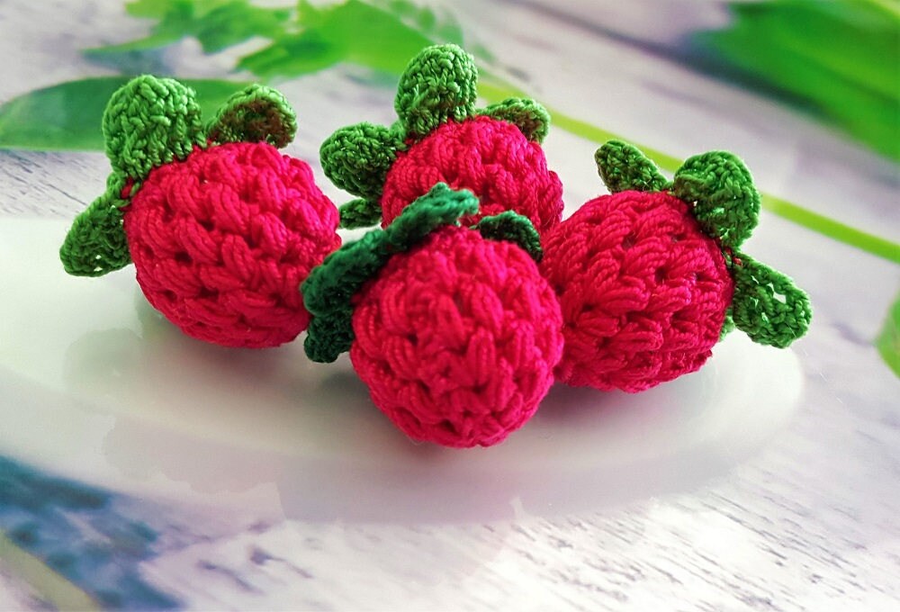 Play Food for Kids 4pcs Crochet Raspberry Kids Sensory Toy - Etsy