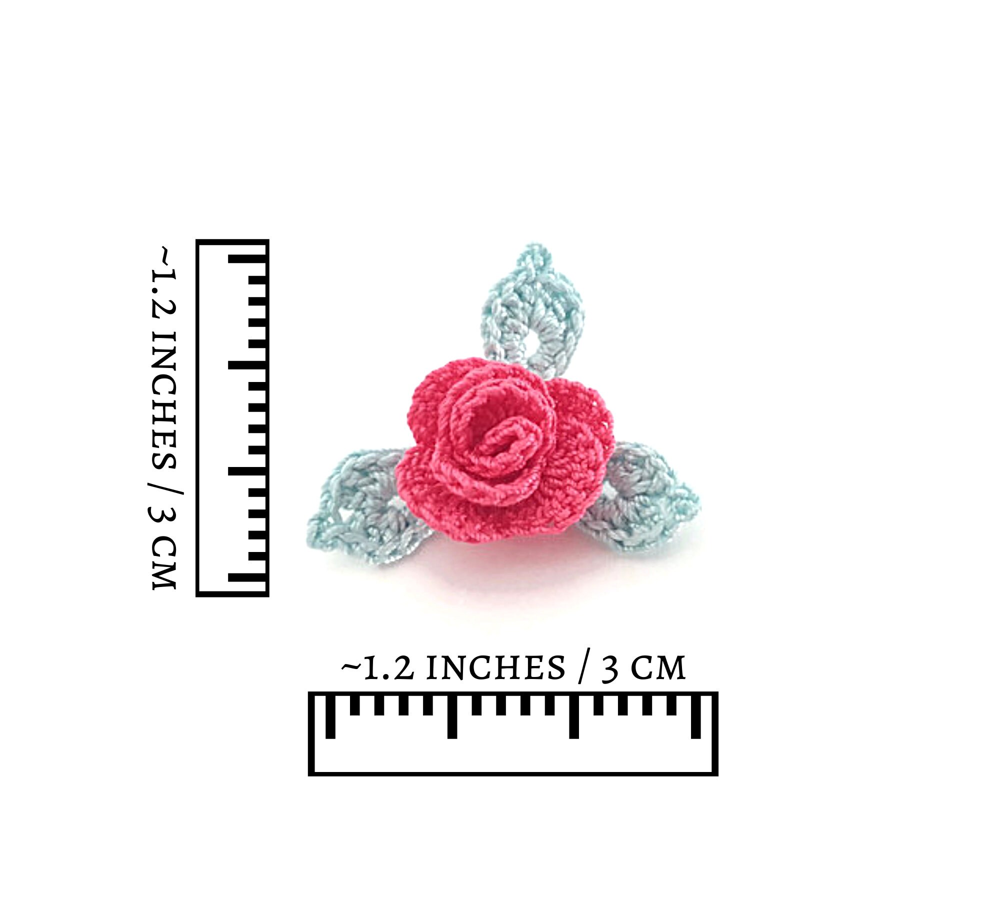 Pink Crochet Mini Rose Applique Crochet Flowers Pink Flower - Etsy