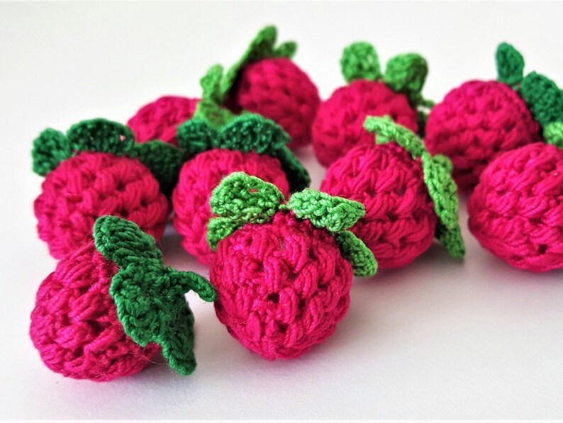Play Food for Kids 4pcs Crochet Raspberry Kids Sensory Toy - Etsy