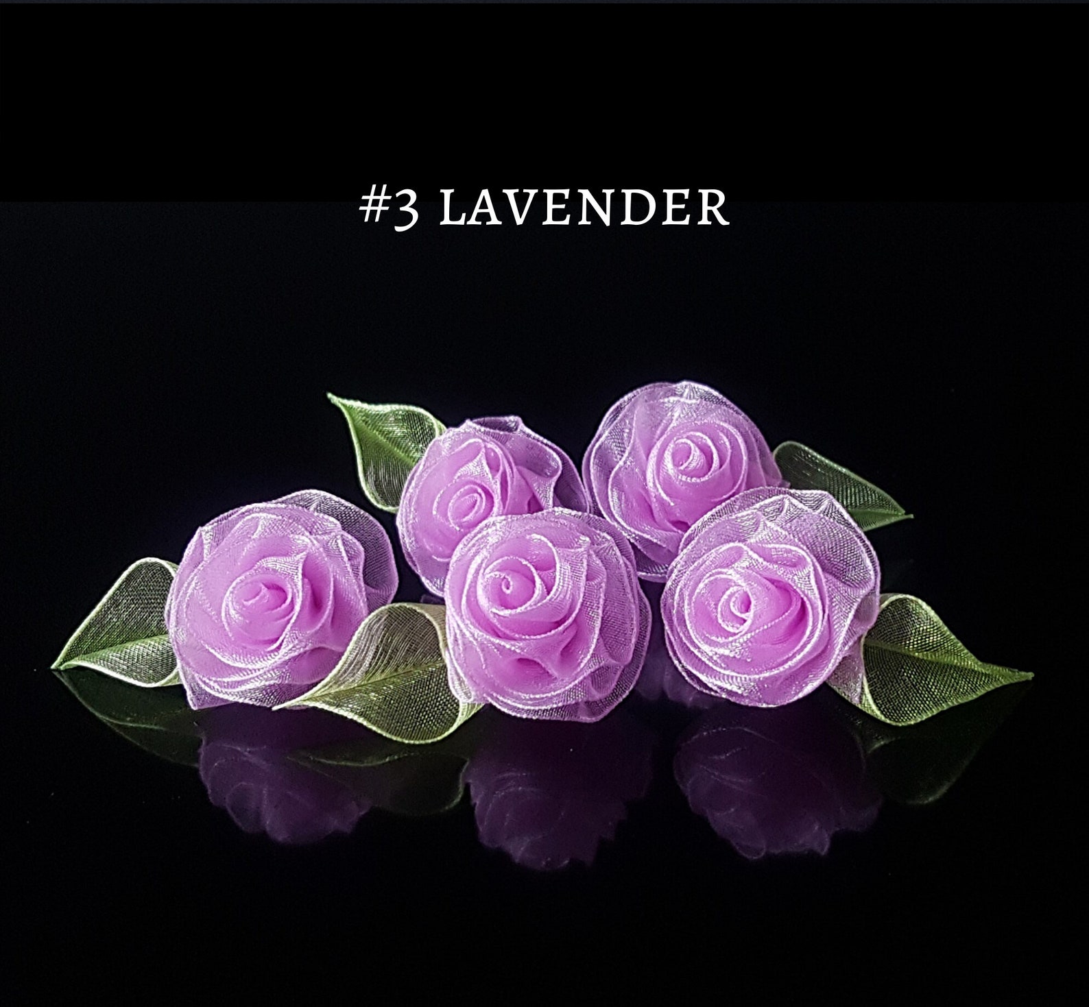 5 Pcs Organza Flowers Rose Ribbon Floral Appliques Blue - Etsy