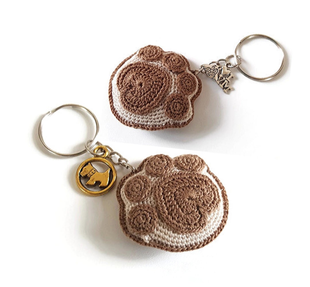 Pet Paw Crochet Keyring Dog Lovers Gift Dog Paw Keychain - Etsy