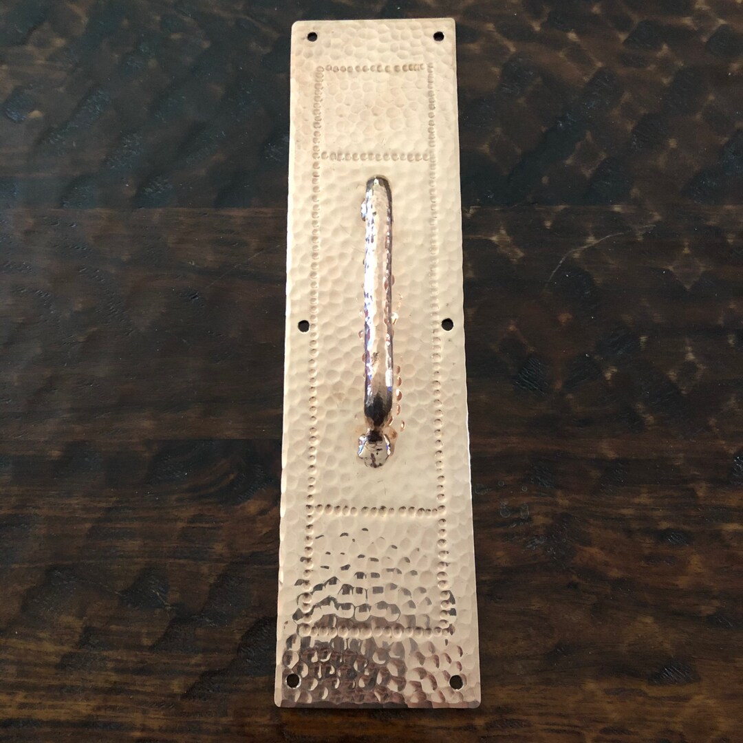 Hammered Copper Door Pull Plate - Etsy