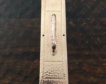 Hammered Copper Door Push Plate With Brown Patina - Etsy