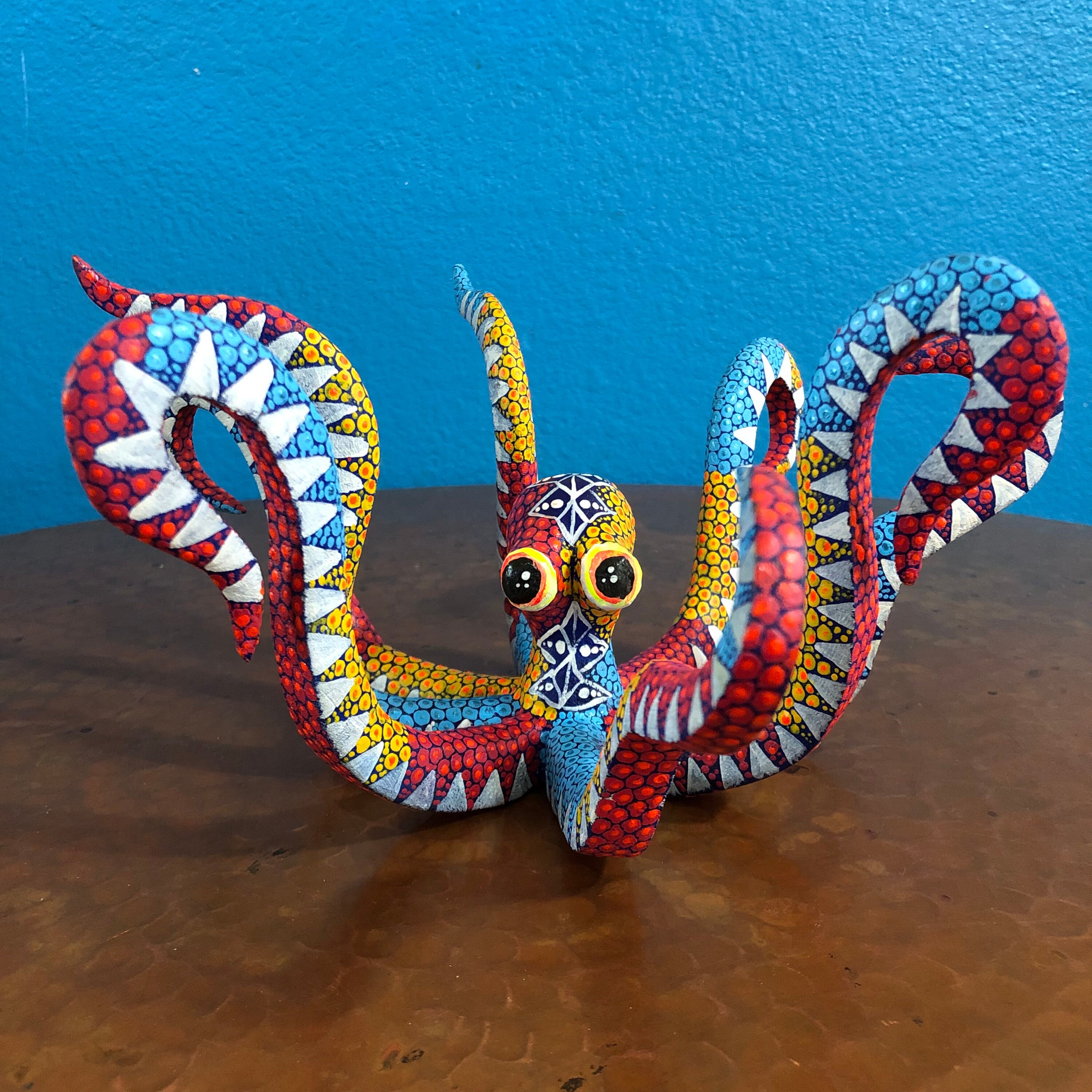 Alebrije Octopus Wood Carving by Esperanza Martinez from Oaxaca, Mexico.