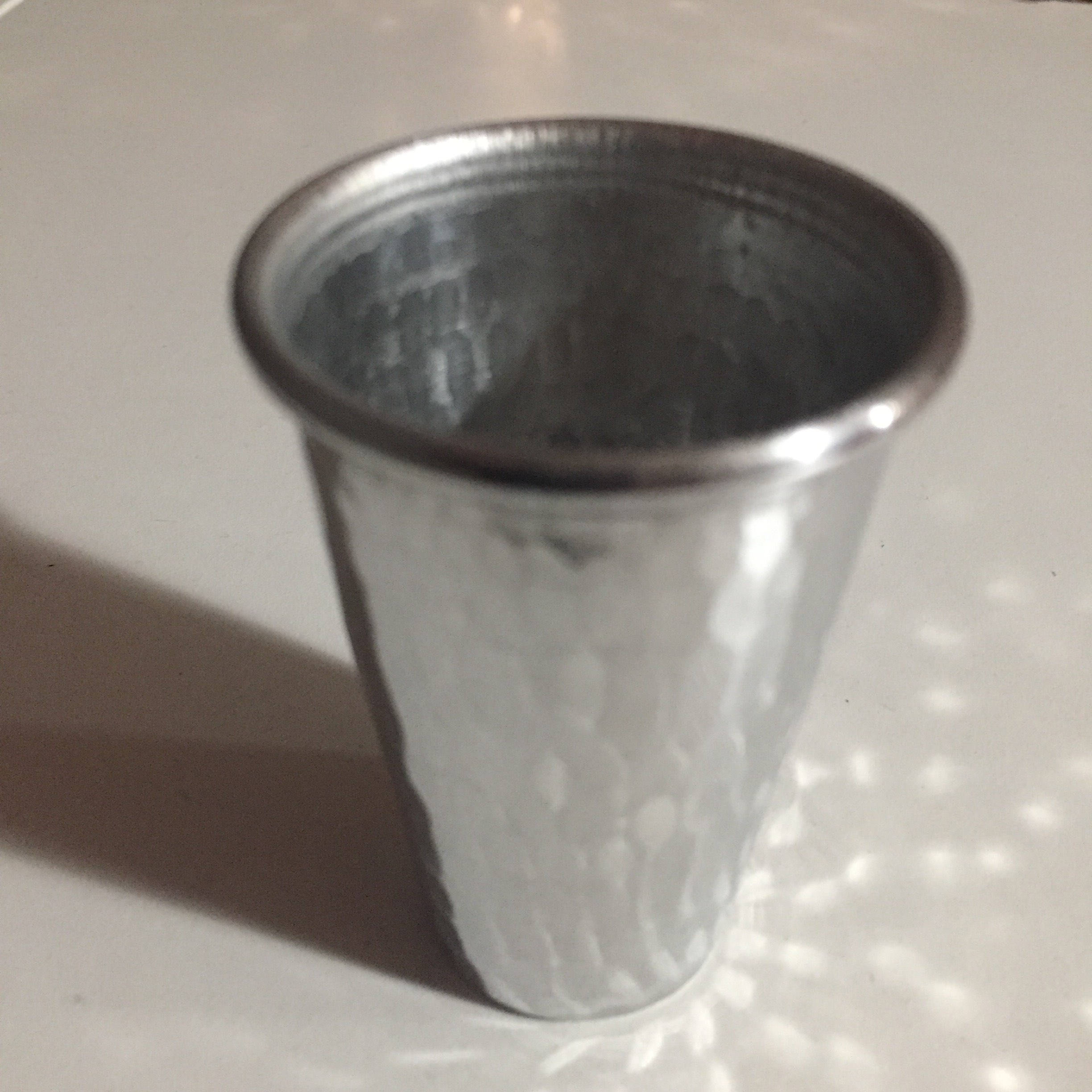 2 Pack Of 2oz Hammered Aluminum Shot Glasses