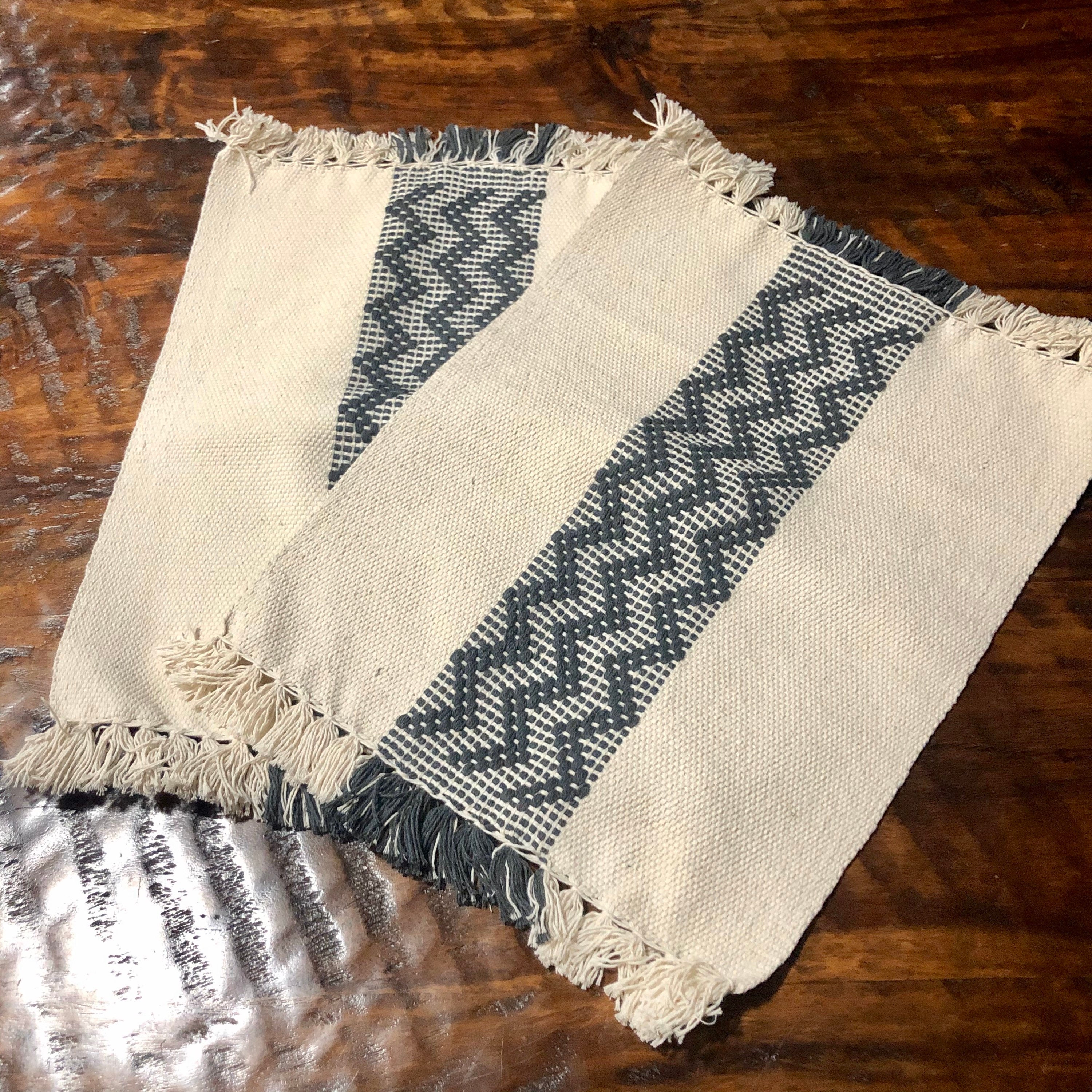 Handwoven Zapotec cotton placemats - (set of 2) - approx. 18” x 14” (w x h)