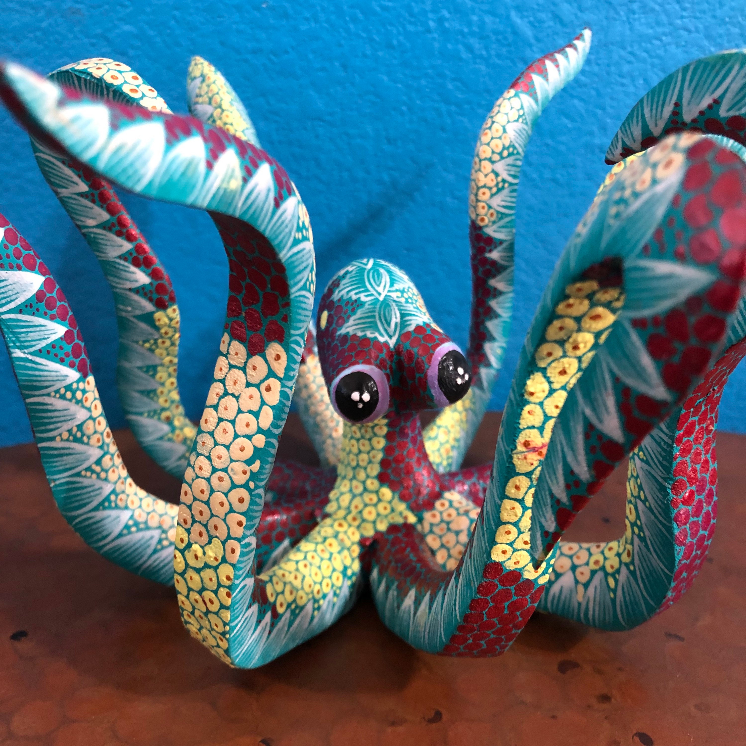 Alebrije Octopus Wood Carving by Esperanza Martinez from Oaxaca, Mexico.