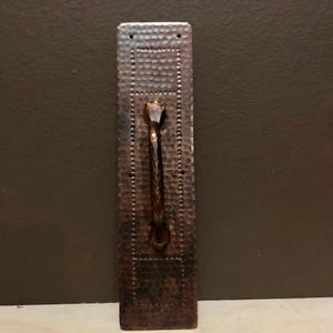 Hammered Copper Door Pull Plate With Brown Patina (12” X 3”) - Etsy