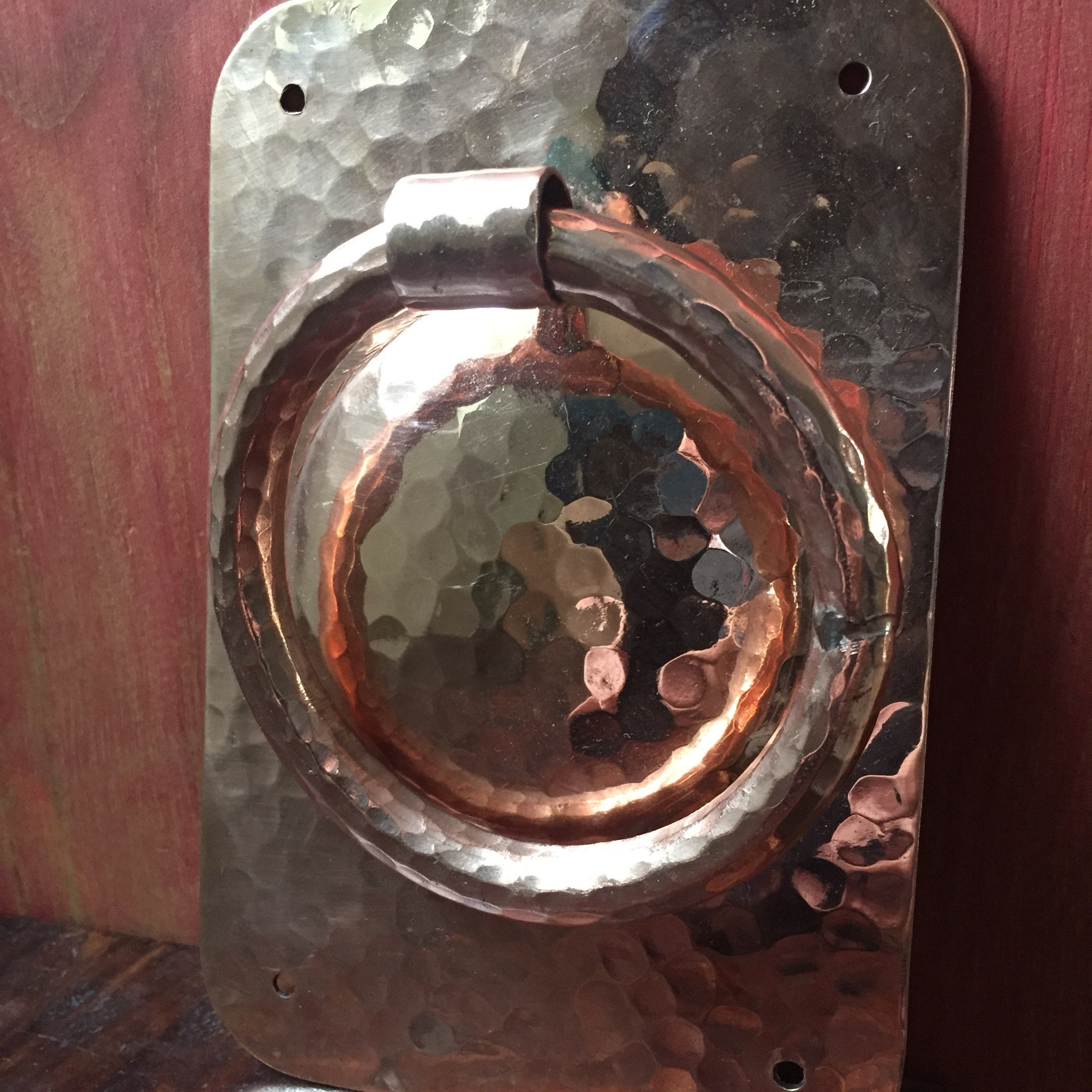 Handcrafted Hammered Copper Door Knocker