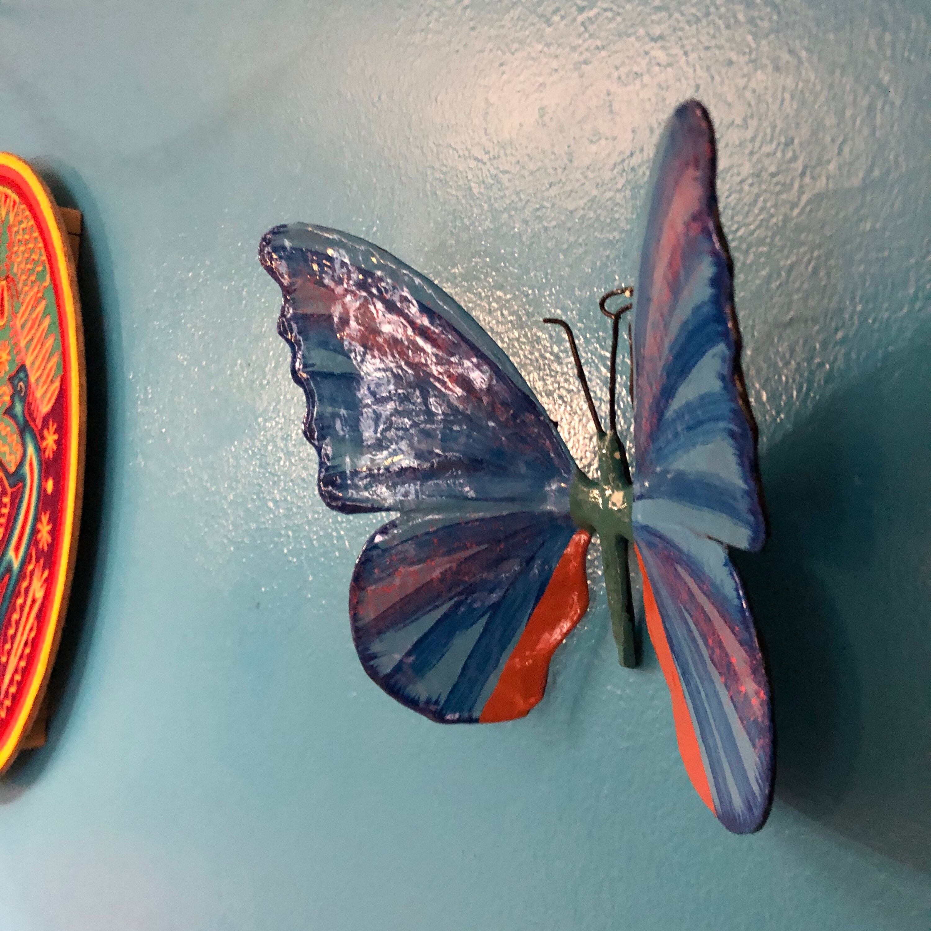 Large Paper Maché Butterfly Wall Ornament from Izamal, Yucatán, Mexico