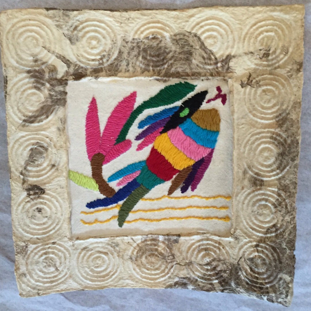 Amate Bark Paper Wall Art With Otomí Embroidered Designs - Etsy